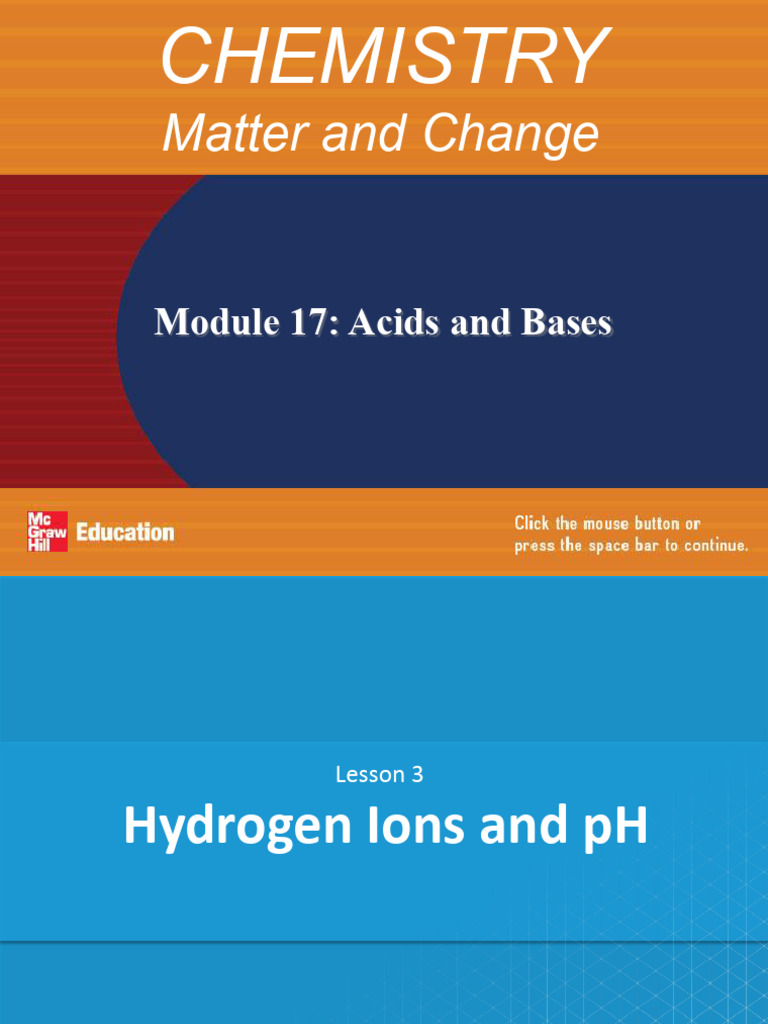 CA Lesson 3 Hydrogen Ions and PH | PDF | Ph | Hydroxide