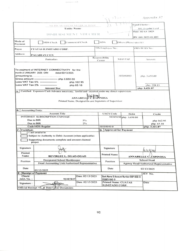 DV 101-2025-01-005 | PDF | Payments | Taxation