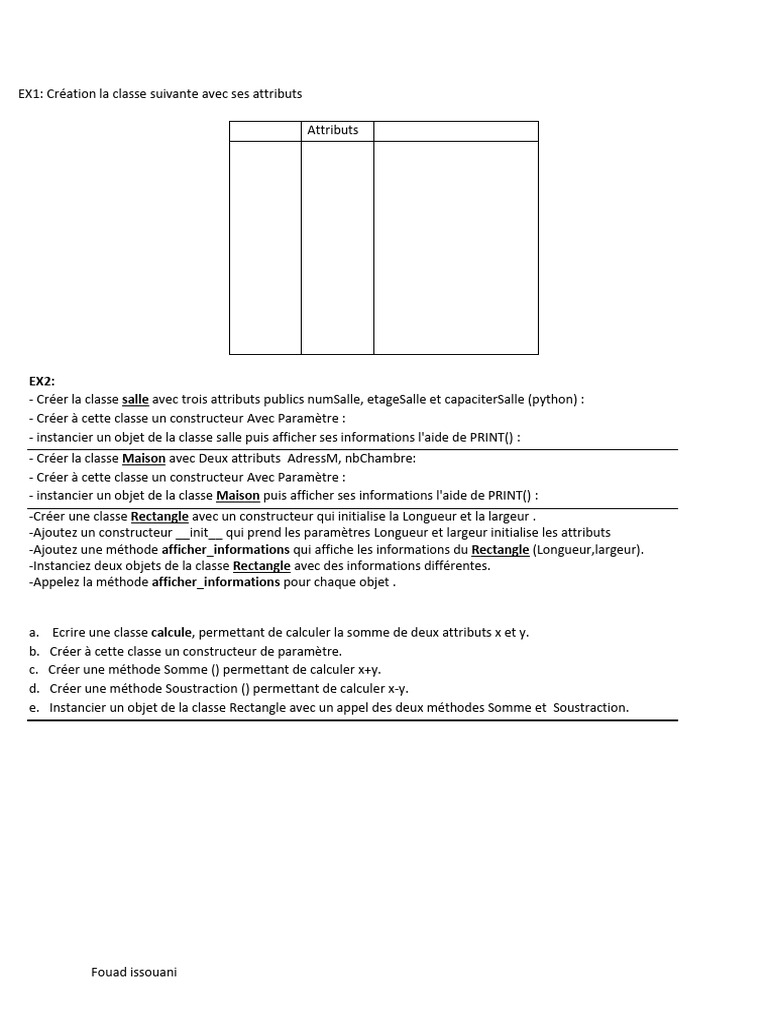 exercice POO partie 1 | PDF