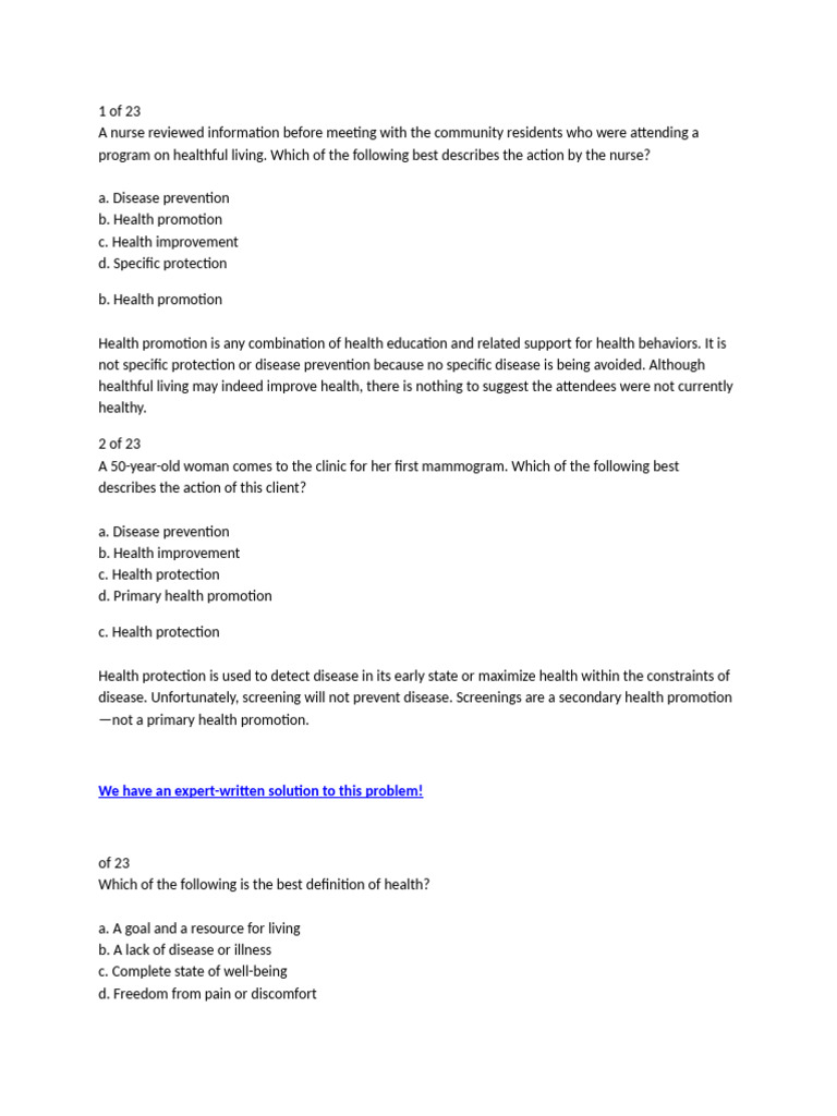 Health Promotion and Risk Reduction | PDF | Preventive Healthcare ...