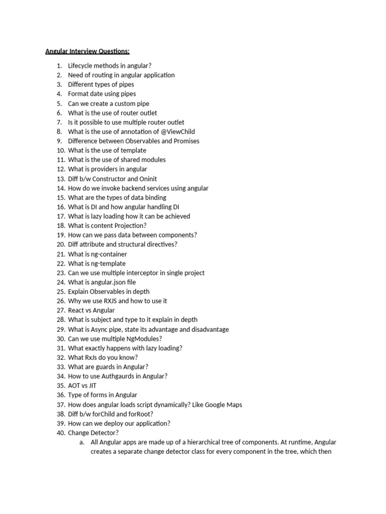 Angular Interview Questions | PDF | Software Engineering | Computing