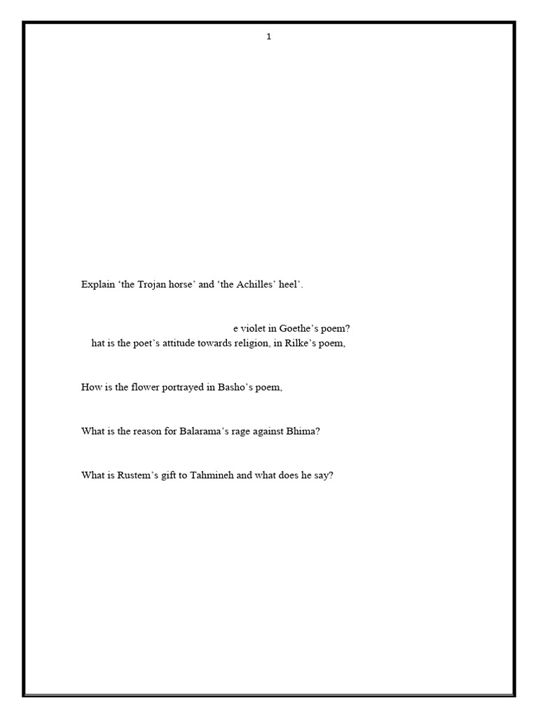9 17 Classics of World Literature MODEL QUESTION PAPER With Answer ...
