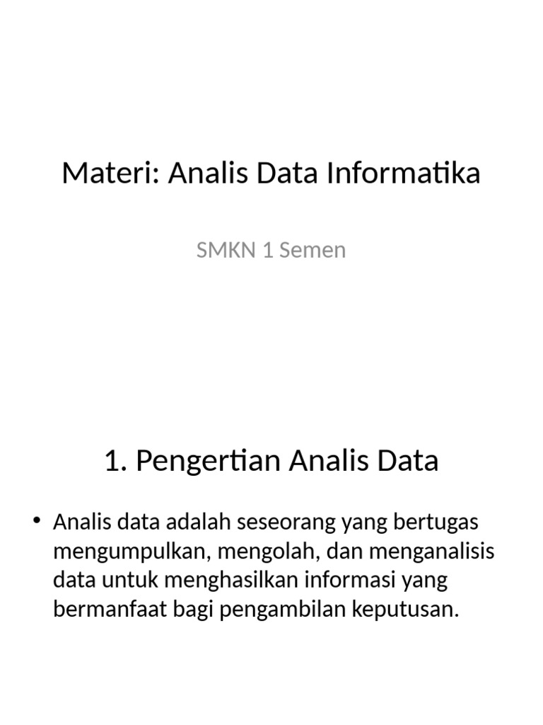 Materi Analis Data Informatika | PDF