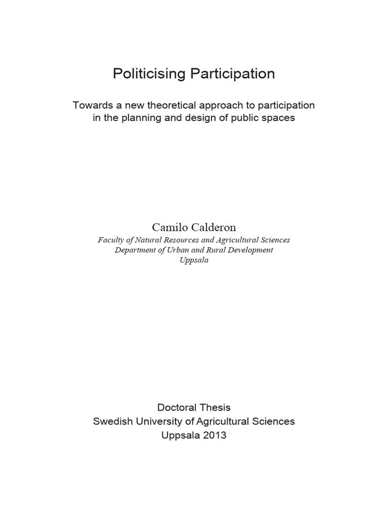 Politicising Participation Towards A New Theoretical 5bi88krx4u | PDF ...
