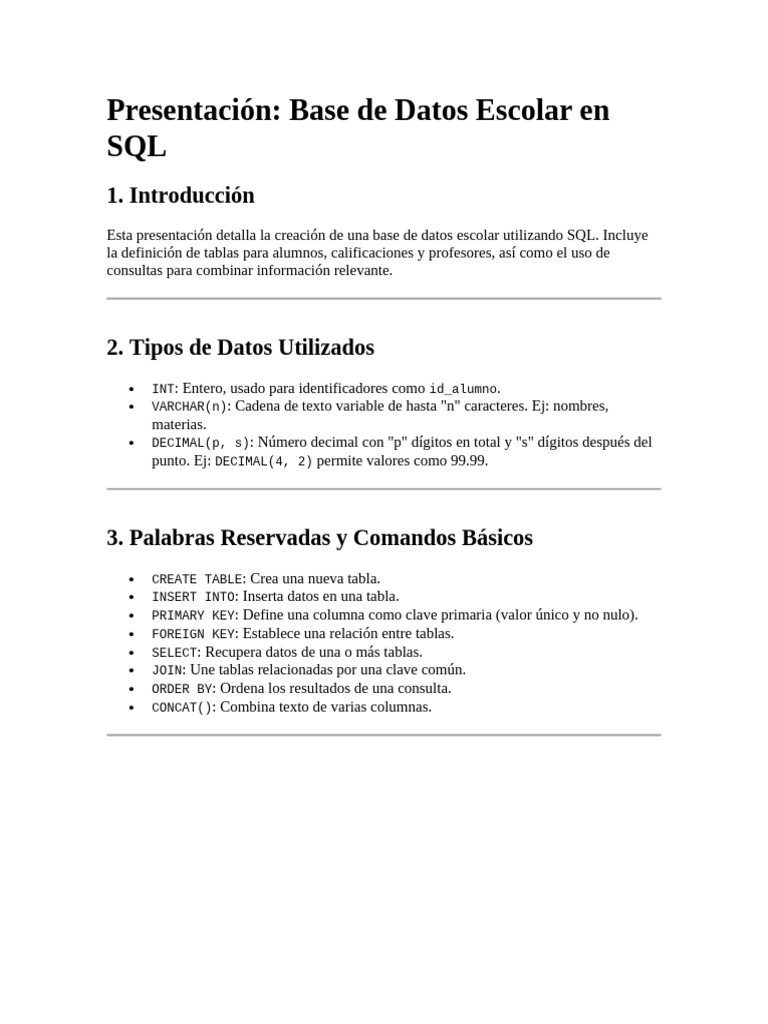 Base de Datos Alumnos | PDF | SQL | Datos de computadora