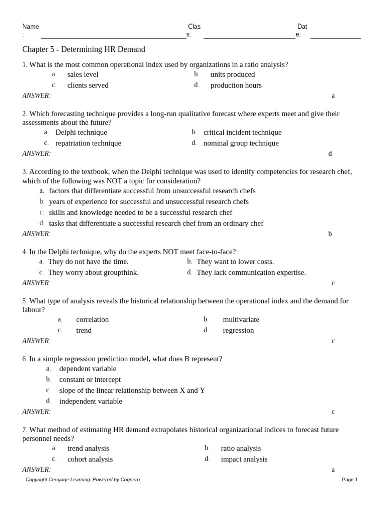 Chapter 5 Determining HR Demand | PDF | Forecasting | Regression Analysis