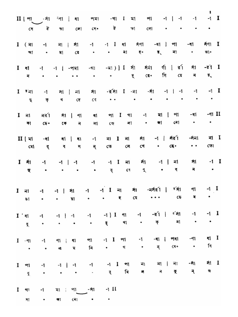 Sei Bhalo Sei Bhalo Notation | PDF