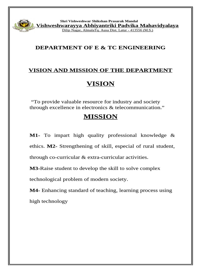 Vision, Mission | PDF