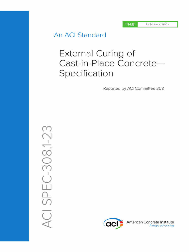 ACI 308.1: Curing Concrete Specification | PDF
