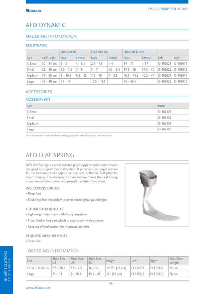 AFO Leaf Spring Us en PN60128 | PDF | Foot | Footwear