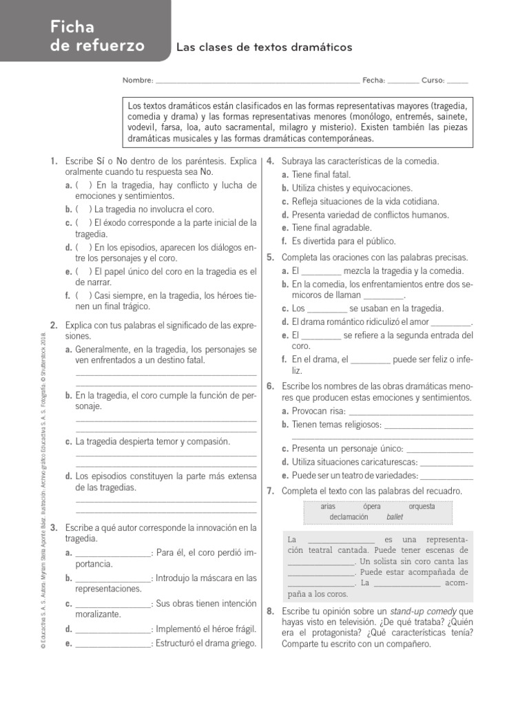 Clasificación de Textos Dramáticos | PDF | Tragedia | Teatro