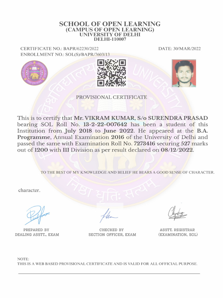 BA Certificate Online | PDF