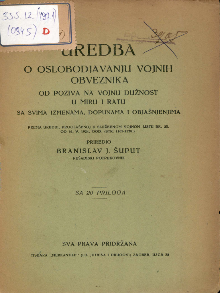 Uredba o Oslobodjenju | PDF