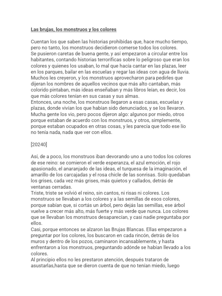 Las Brujas Los Monstruos y Los Colores | PDF | Color