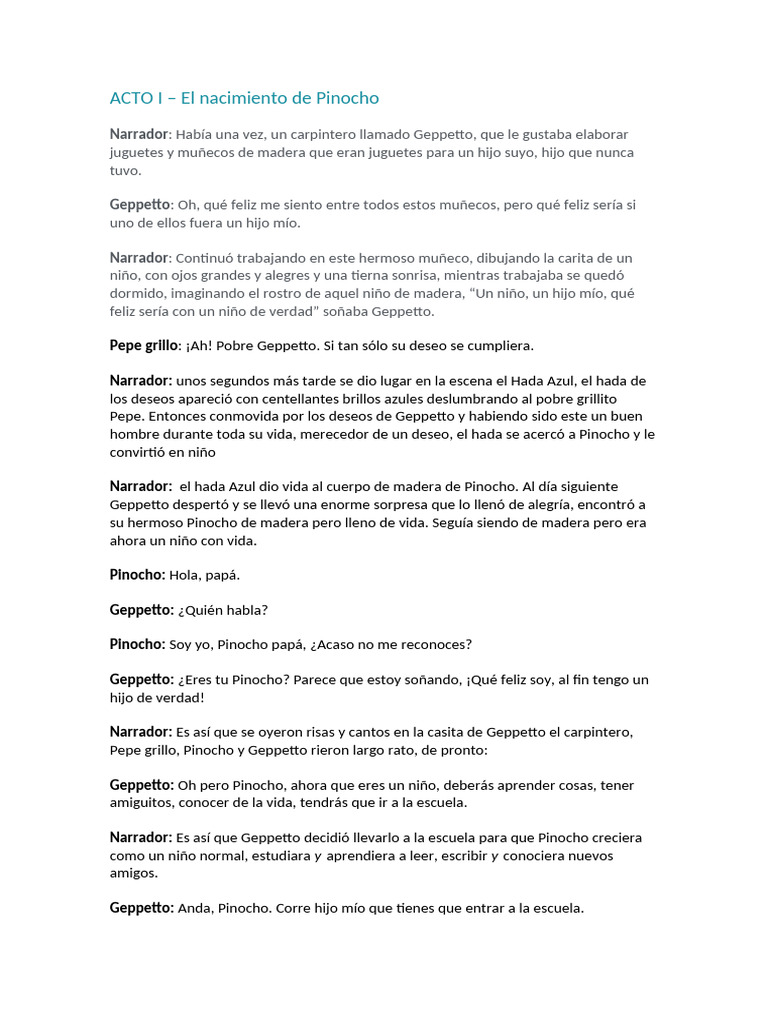 Pinocho Español | PDF