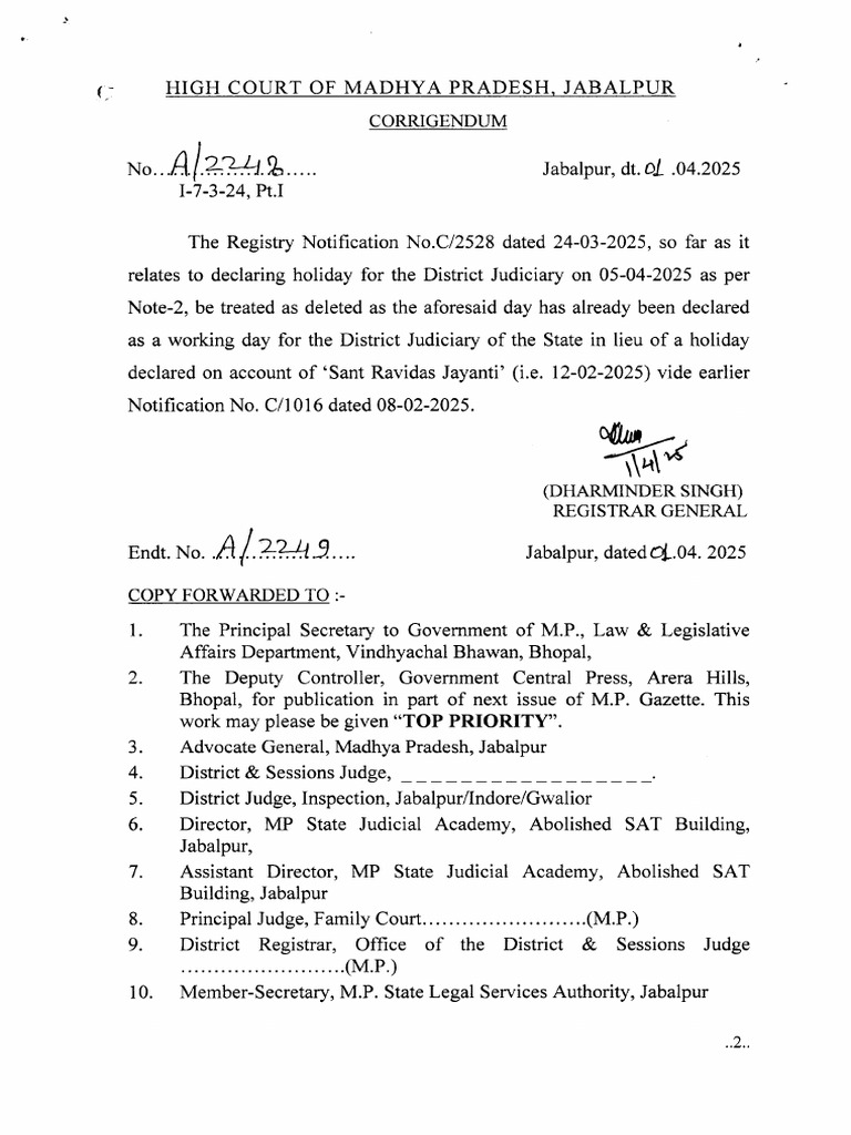 Corrigendum No. A-2248, dt. 01-04-2025 (1) | PDF