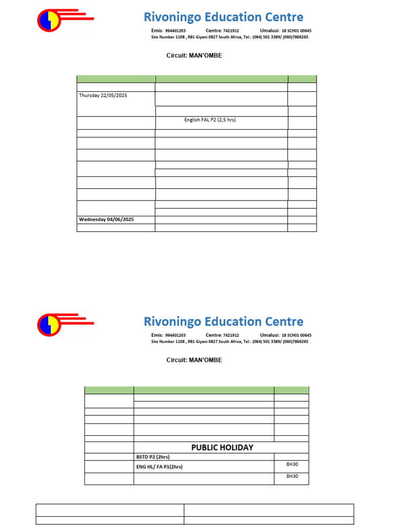 Time Table For Grade 12 Mid-Year Examinations | PDF | Student ...