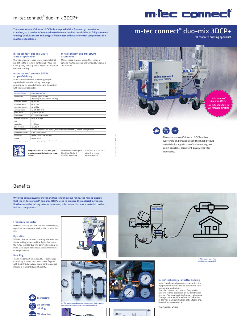 m-tec connect® duo-mix 3DCP+ Overview | PDF | Pump | Engines