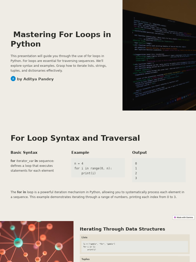 Mastering For Loops in Python | PDF