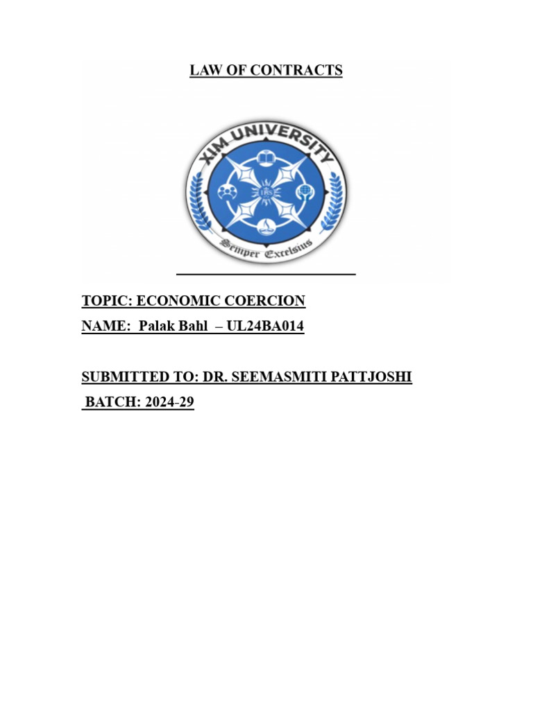 Palak Contract Assignment | PDF | Coercion | Consent