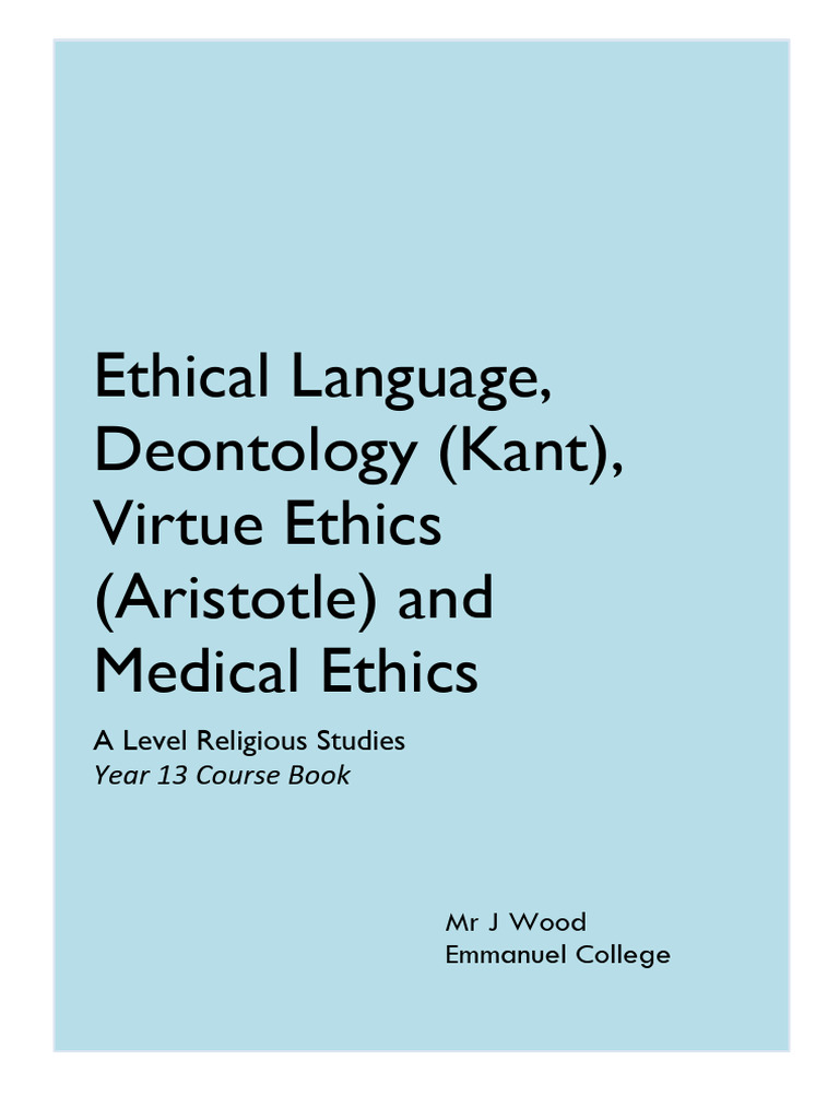 A2 Course Booklet-2 (A-Level in Depth Revision) | PDF | Virtue Ethics | Virtue