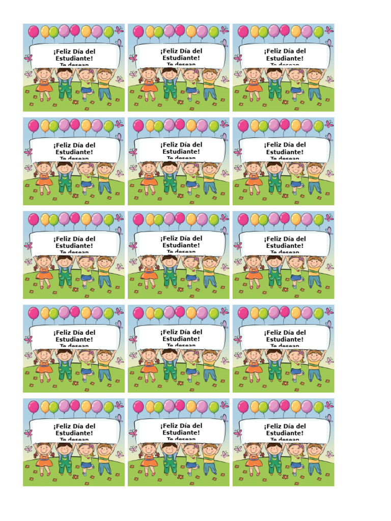 Carteles y Tarjetas para el Día del Estudiante | PDF
