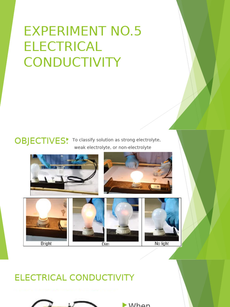 EXPERIMENT NO.5 - Electrical Conductivity (POWERPOINT) | PDF ...