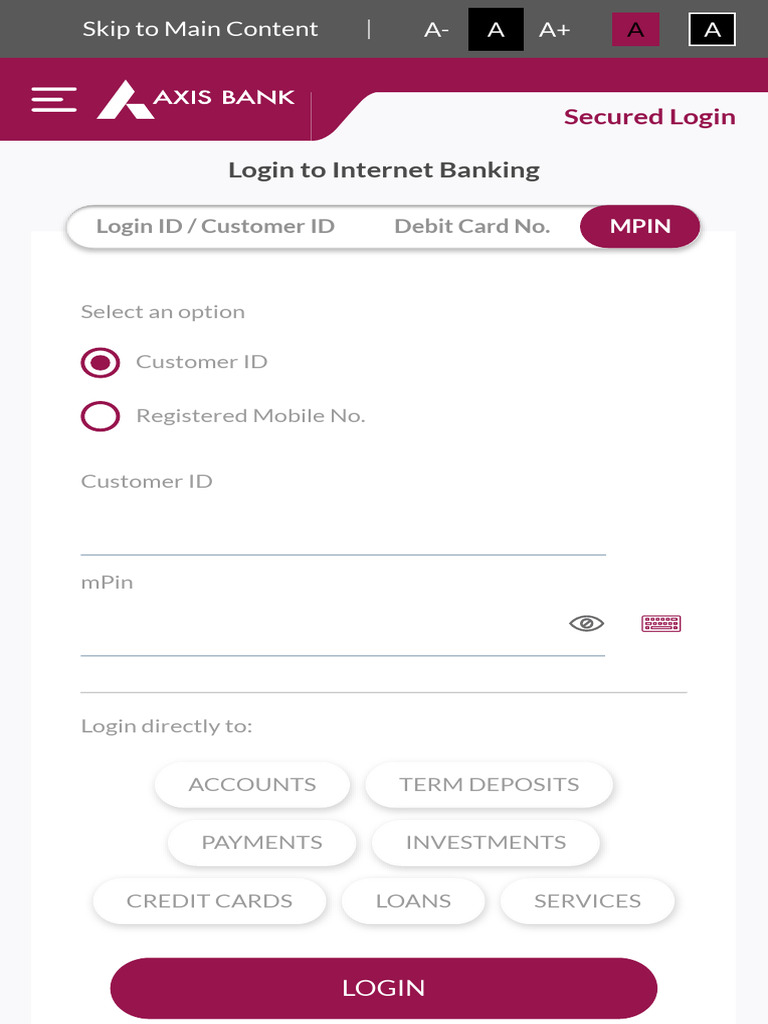 Httpsomni Axisbank Co Inaxisretailbanking | PDF