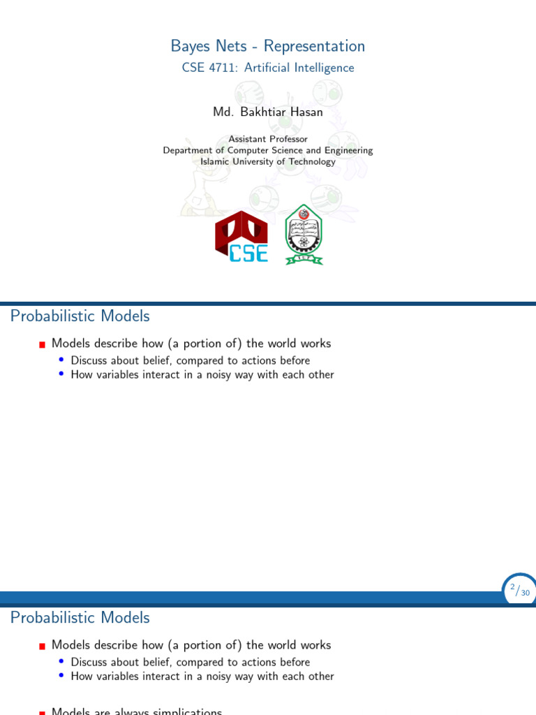 13. Bayes Nets - Representation | PDF | Statistics | Applied Mathematics