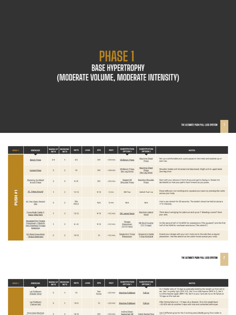 x6 - Ultimate PPL - Phase 1 | PDF | Weight Training | Strength Training