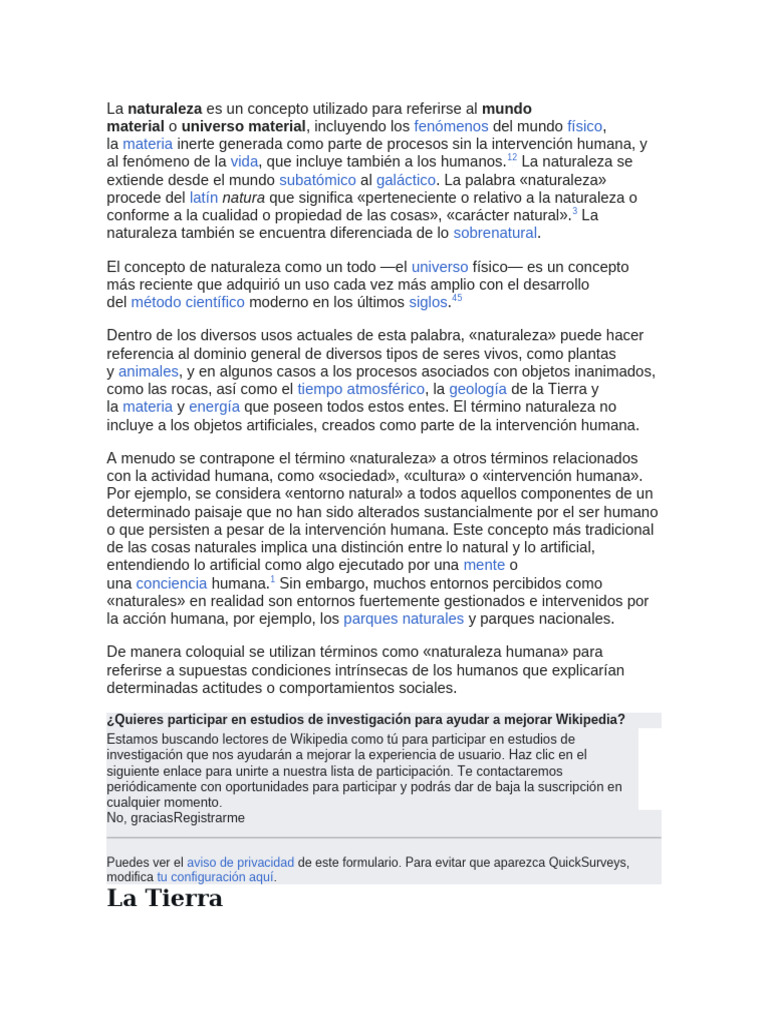 La Naturaleza | PDF | Naturaleza | Tierra