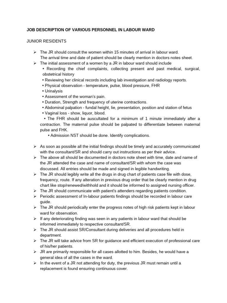 Labour Ward | PDF | Childbirth | Hospital