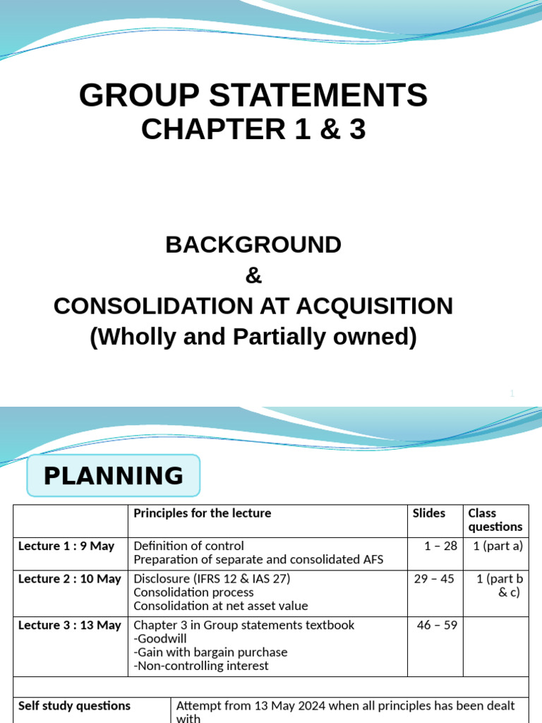 1a - GS Chapter 1 3 Slides For Students | PDF | Goodwill (Accounting) | Balance Sheet