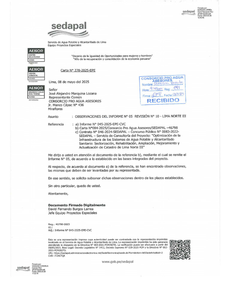 Carta N 278-2025-Epe | PDF