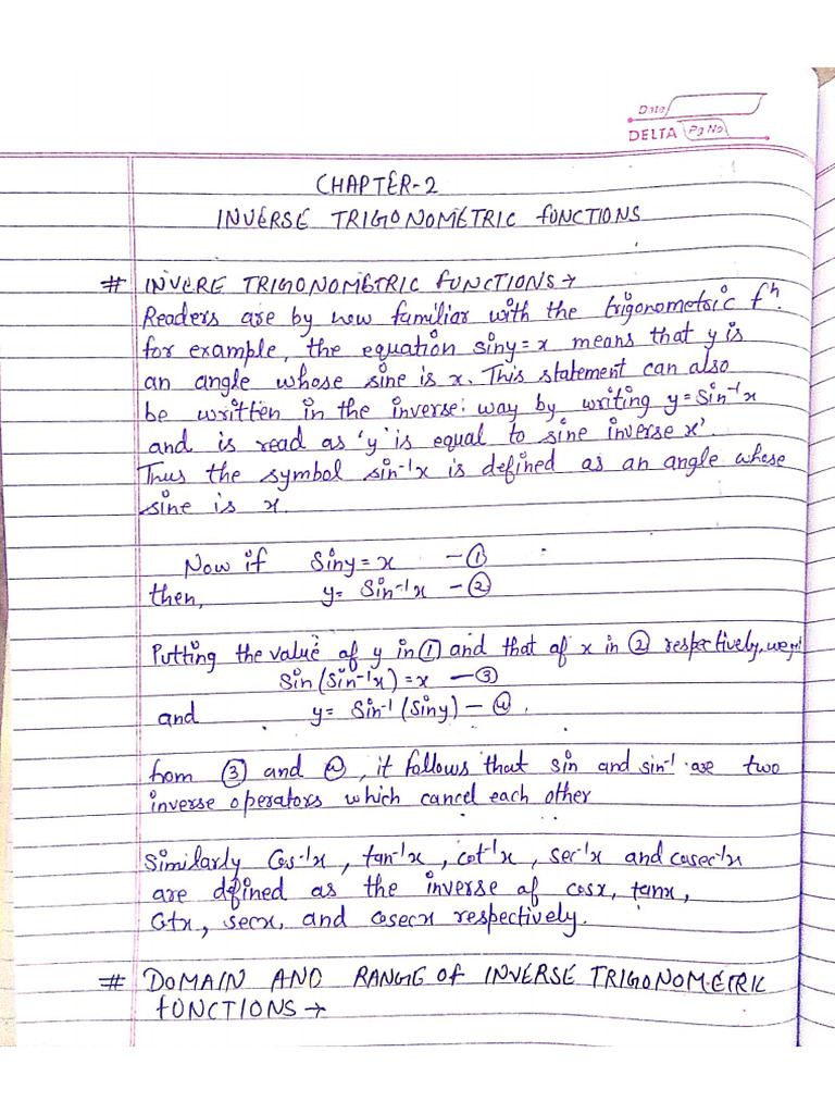 Inverse Trigonometric Functions | PDF