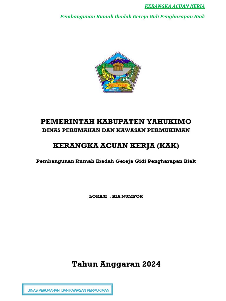 Kak Pembangunan Gereja Gidi Pengharapan Biak | PDF