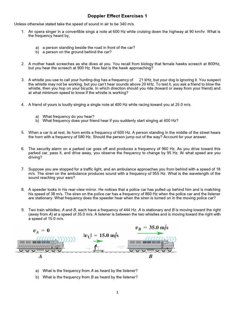 DOPPLER EFFECT WORKSHEET MEGA COMBINED 2020 EDITED | PDF | Frequency ...