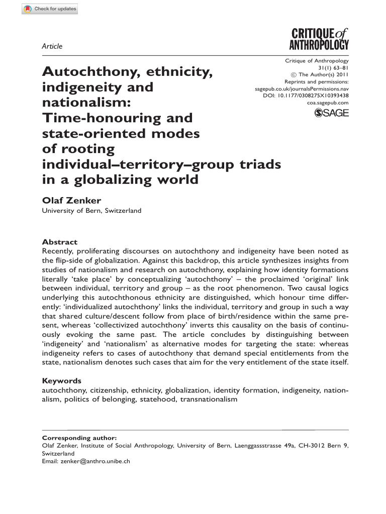 zenker-2011-autochthony-ethnicity-indigeneity-and-nationalism-time ...