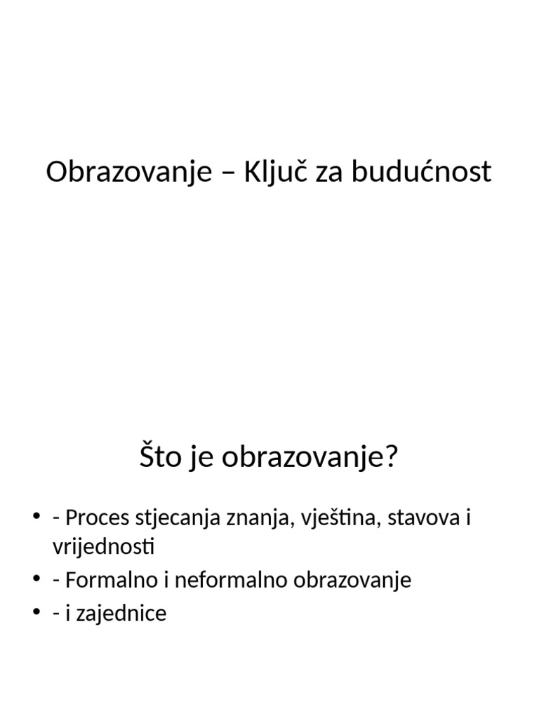 Prezentacija Obrazovanje | PDF