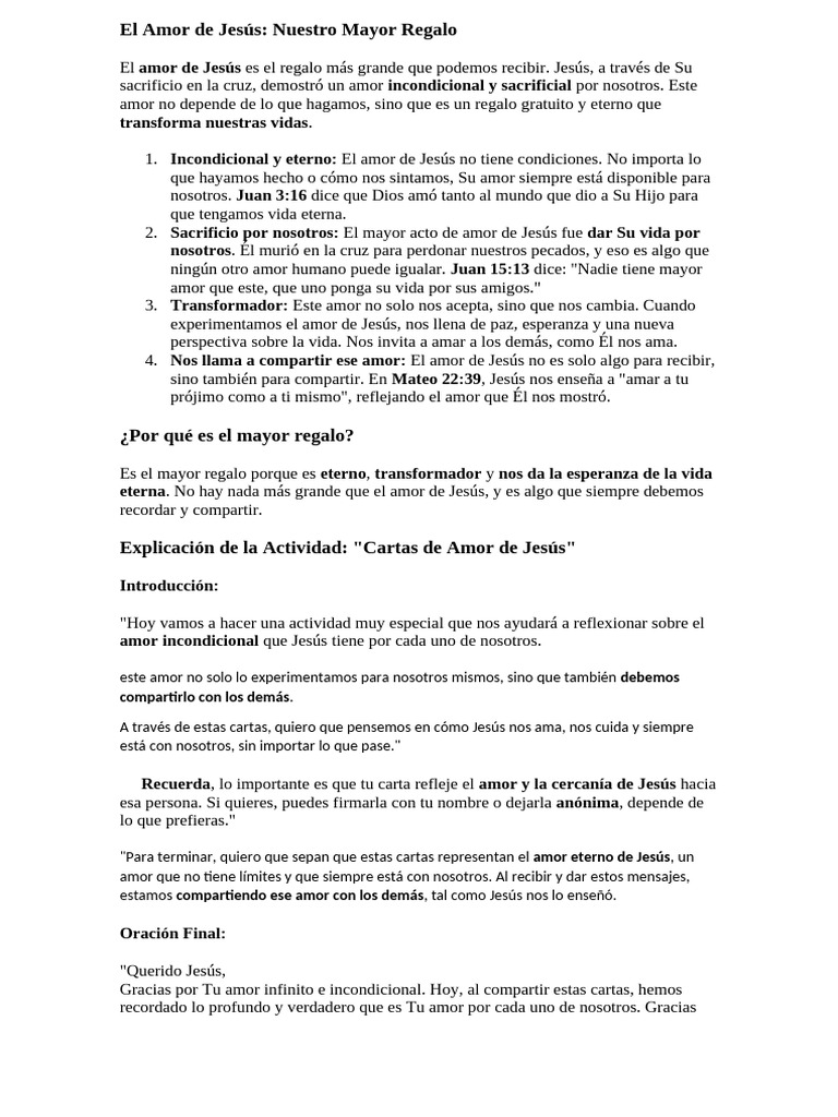 El Amor de Jesús | PDF | Amor | Jesús