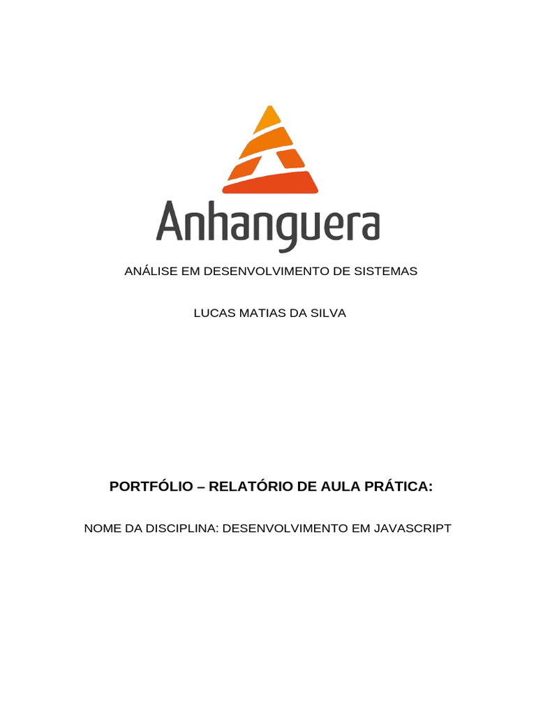 Portfólio Desenvolvimento em JavaScript | PDF | Script Java | Expressão ...