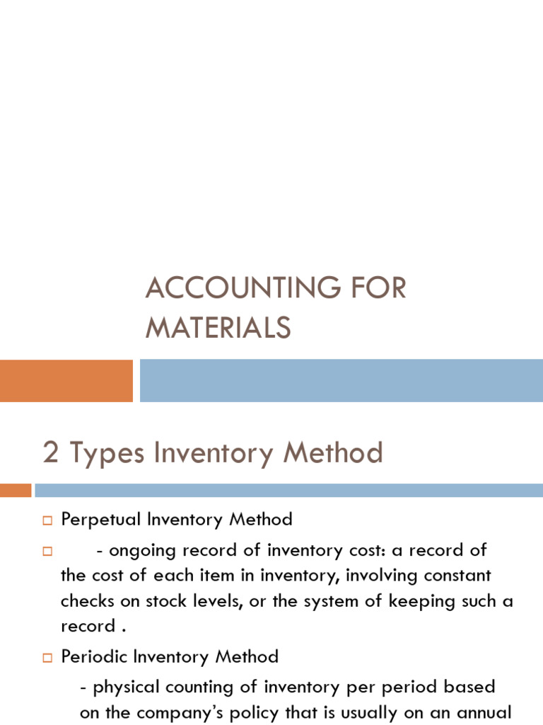 5 Accounting For Materials | PDF