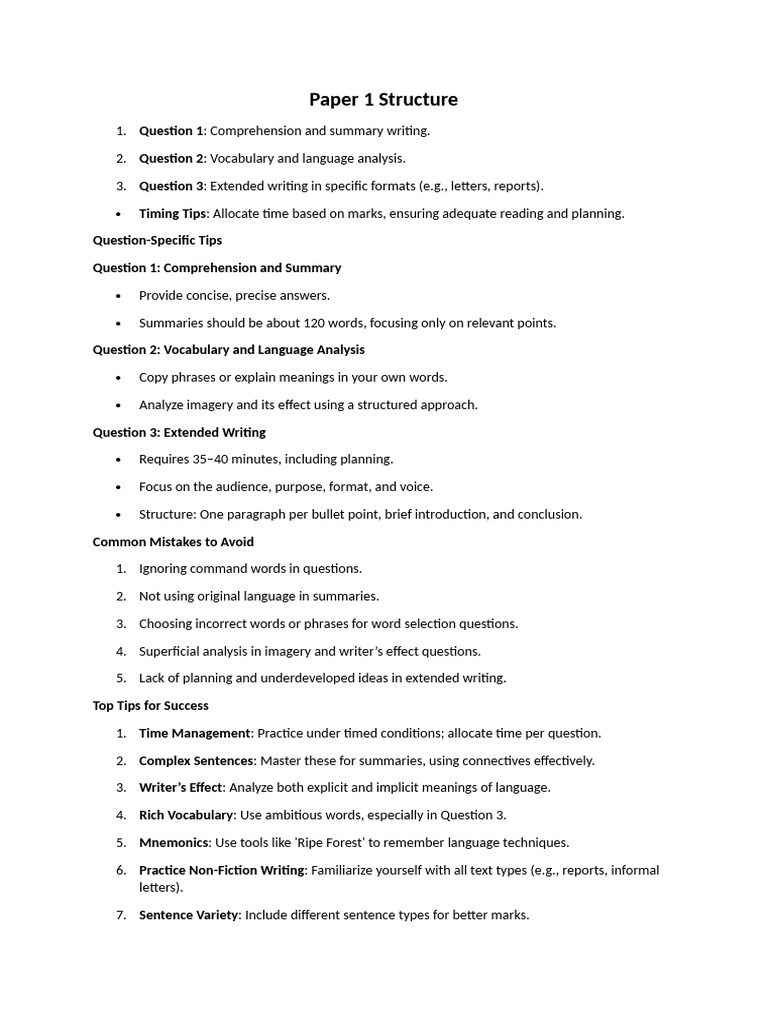 Paper 1 Structure FLE | PDF