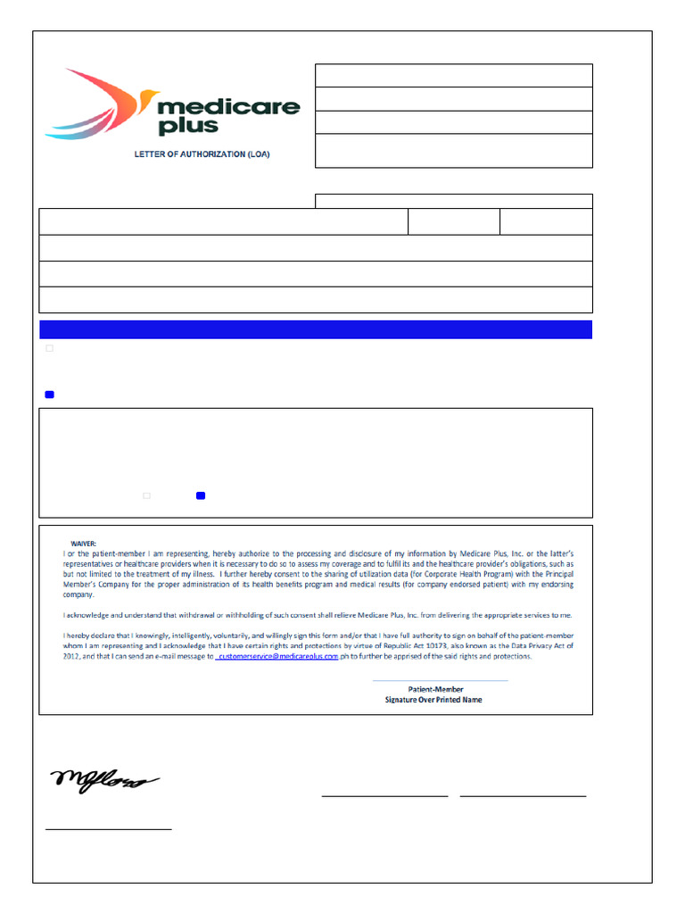 Medicare Plus Patient Approval Document | PDF