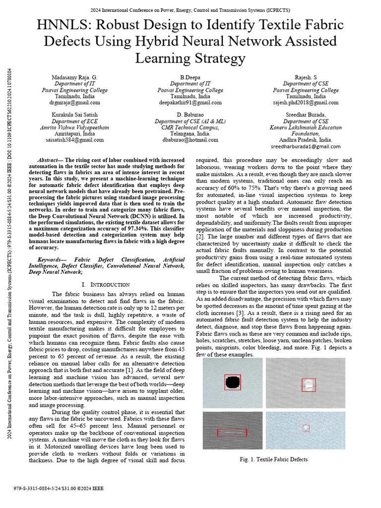 HNNLS Robust Design To Identify Textile Fabric Defects Using Hybrid Neural Network Assisted ...