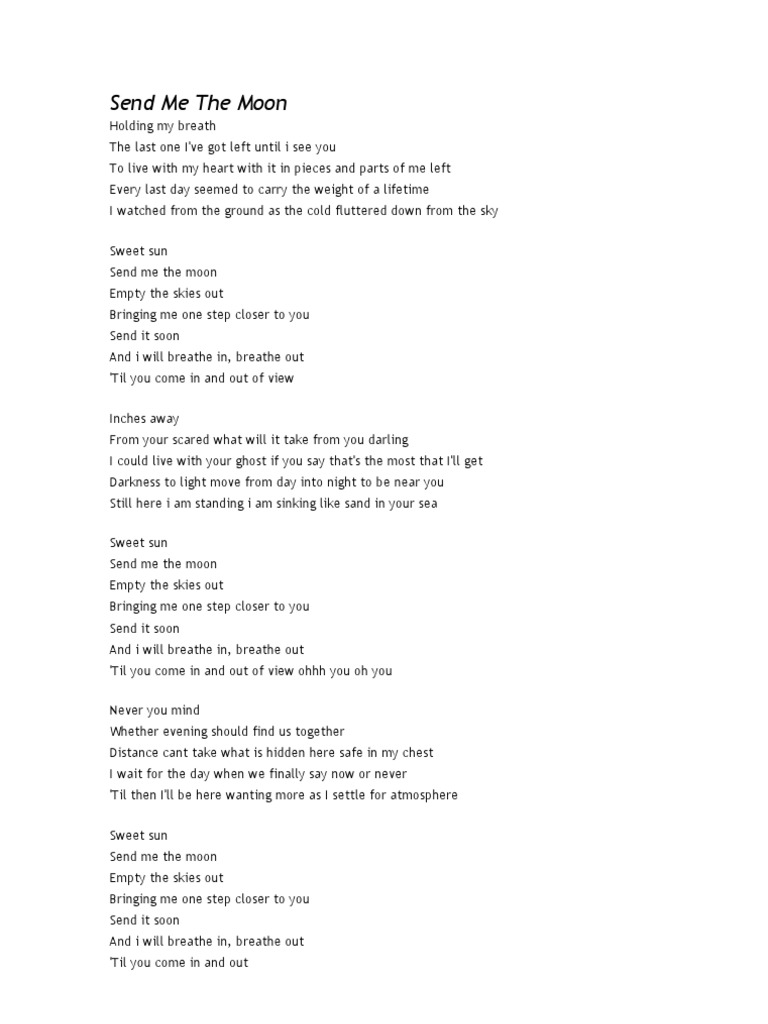 Send Me The Moon Sara Bareilles | PDF | Lazer | Natureza