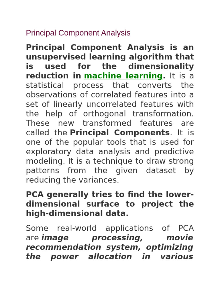 6 Principal Component Analysis | PDF | Principal Component Analysis | Eigenvalues And Eigenvectors