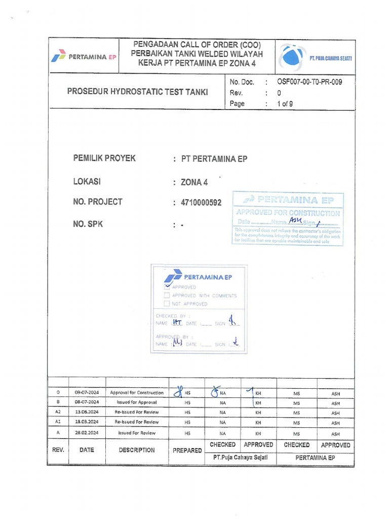 Hydrotest Tank-1 | PDF