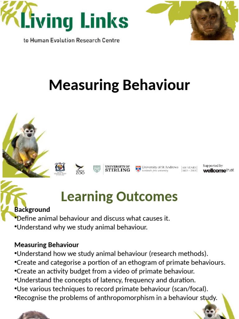 Living Links Measuring Behaviour | PDF | Ethology | Biology