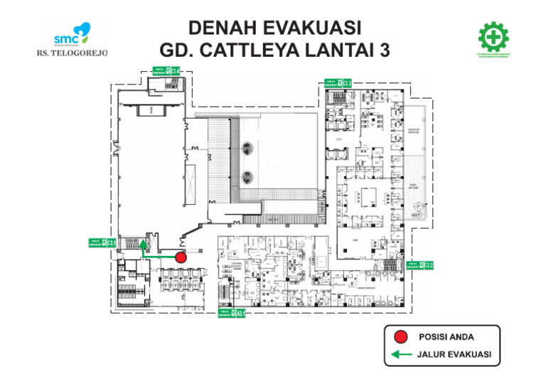 Denah Evakuasi Format Lobby Cattleya 3 | PDF